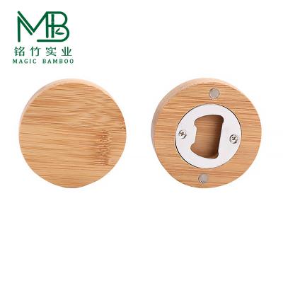 China Bamboo Portable Beer Bottle Opener With Magnetic Suction For Outdoor for sale
