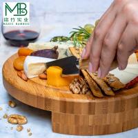 China Multifunctional Bamboo Cheese Deli Cutting Board With 4 Knives For Kitchen for sale