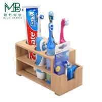 China Moisture-resistant Bamboo Electric Toothbrush Holder With Side Storage Slot for sale