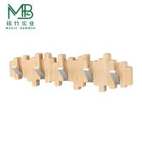 China Bamboo wall mounted rack with metal hook for living room for sale