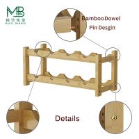 China Bamboo Double Layer Wave Wine Rack For Bar Storage for sale
