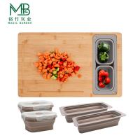 China Bamboo Kitchen Cutting Board With Built-In Sink And Storage Box for sale