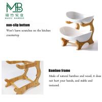 China Multi-Layer Bamboo Ceramic Fruit Bowl Rack For Restaurant Storage for sale