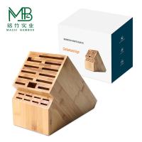 China 20 Slot Bamboo Knife Block For Kitchen Countertops for sale