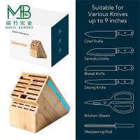 China 20 Slot Bamboo Knife Block For Kitchen Countertops for sale