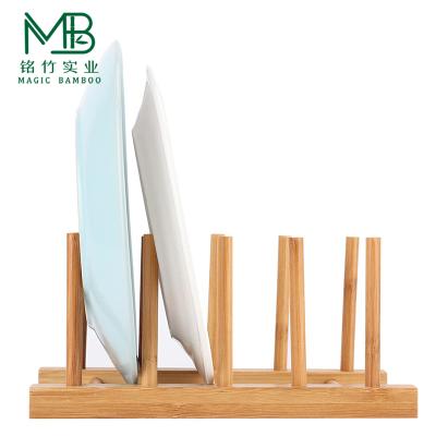 China Bamboo Dish Storage Drying Rack For Kitchen Cabinet for sale