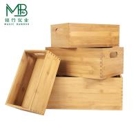 China Large Bamboo Kitchen Storage Drawer Box For Cabinets Countertops for sale