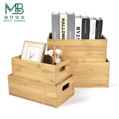 China Large Bamboo Kitchen Storage Drawer Box For Cabinets Countertops for sale