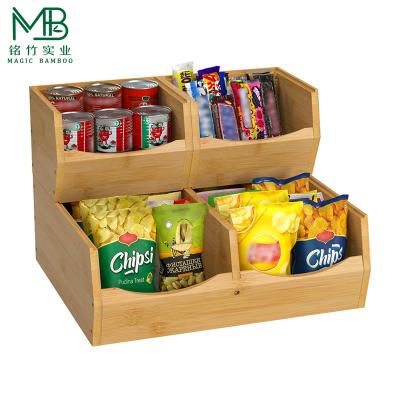 China 4-piece Bamboo Multi-layer Vegetable Storage Box For Kitchen for sale