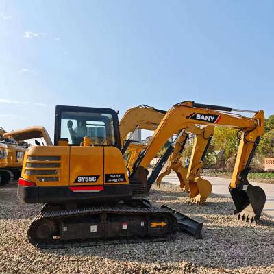 China High Quality Low Hours Sany SY55C 5.5Ton Crawler Hydraulic Compact Used Excavator for Construction for sale