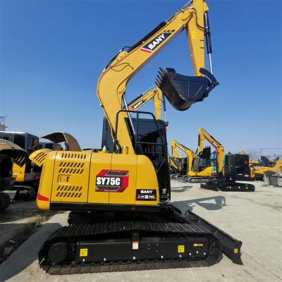 China Low Price Low Hours Sany SY75C 7.5Ton Crawler Hydraulic Compact Used Mini Excavator for Sale for sale
