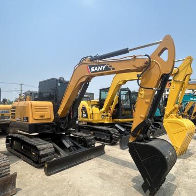 China SANY SY55C-9 5.5 Ton Used Construction Equipment Mini Repossessed Excavators Isuzu Engine 36kW for sale