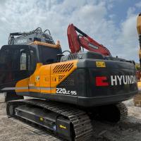 China High Efficiency Used HYUNDAI 220LC-9S Hydraulic 22 Ton Original Cummins Engine Used Excavator for Mining Land Construction Works for sale