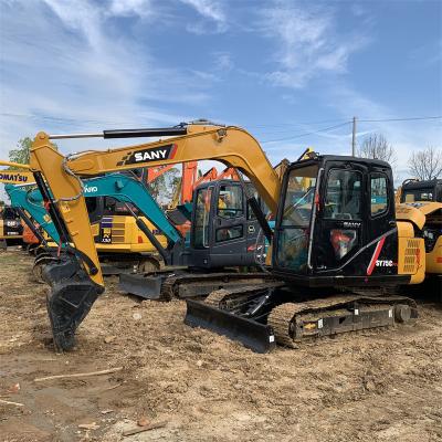 China Original China Made Used Sany Sy75C 75C Pro ISUZU Engine Excavator Low Price High Quality Construction Shovel Digger Stock for sale