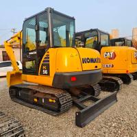 China Used 5.6 Ton Komatsu PC56 Mini Crawler Excavator For Small Engineering Works for sale