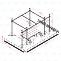 China Black Aluminum Stage Roof Truss System Spigot Screw Type 290mm*290mm for sale