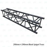 China Black Aluminum Stage Roof Truss System Spigot Screw Type 290mm*290mm for sale