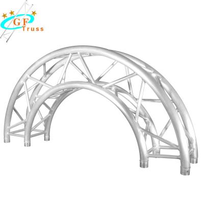 China Silver Aluminum Arch Truss Roof Curved Lighting Truss Exhibition Use for sale