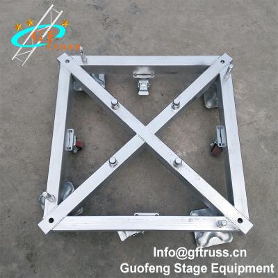 China TUV Aluminum Square Truss Basement Truss Base Plate With Wheels for sale