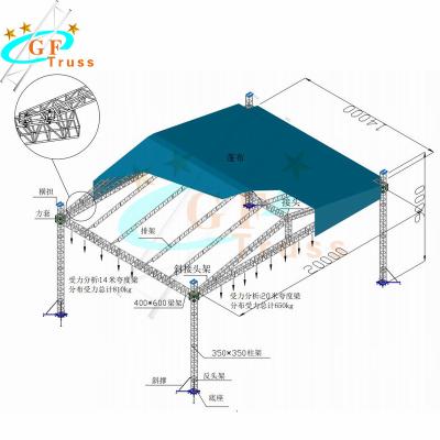 China Lighting Aluminum Truss Roof Systems Ground Supports 12M Height for sale