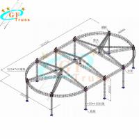 China Round Booth Aluminum Spigot Truss Light Curved Truss System Square Shape for sale