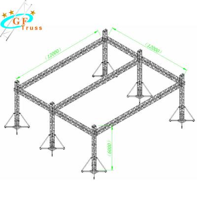 China 6 Pillars Event Stage Truss System Aluminum Alloy Material Big Span for sale