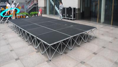 China Movable Easy Install Foldable Assembly Portable Steel Truss Design Black Stage for sale