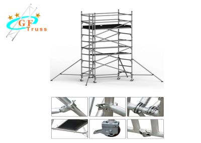 China Lightweight Aluminium Scaffold Tower 8m For House Building With Wheels for sale