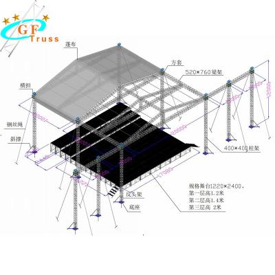 China Heavy Duty 6061-T6 Aluminium Stage Truss System 520*760mm for sale