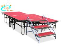 China Red GF Steel Aluminum Stage Platform Mobile Folding Stage Truss For Show for sale