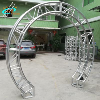 China Circle Round Oval Goal Post Gateway Arch Truss For Wedding Backdrop for sale