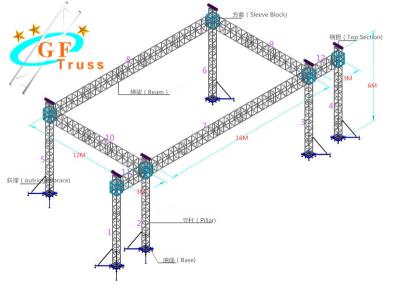 China 390*390mm 6061 Aluminum Spigot Truss For Show Concert for sale