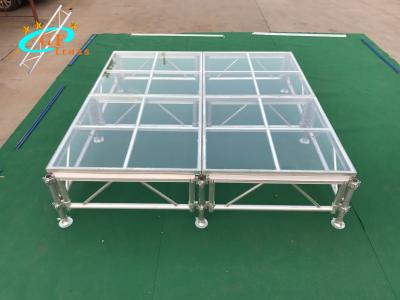 China Assemble Mobile Wedding Swimming Pool Stage Glass Acrylic Stage Aluminum Frame for sale