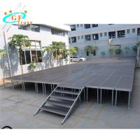 China Telescopic Portable Stage Risers With 5 Floors Stairs 7x7 Portable Stage Platform For Event for sale