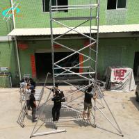 China 12m Height Telescopic Mobile Aluminum Scaffold Tower for sale