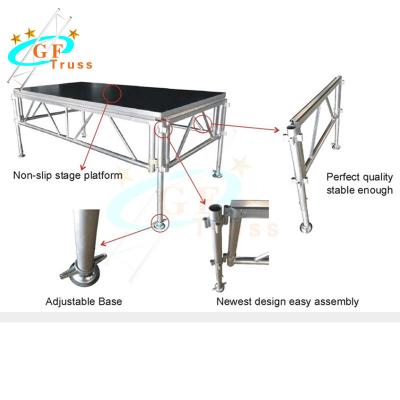 China Wooden Aluminum Stage Platform With Stair Guardrails for sale