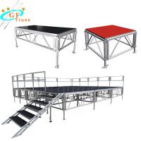 China Wooden Aluminum Stage Platform With Stair Guardrails for sale