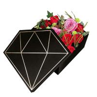 China FSC Custom Printed Diamond Flower Box Gold Hot Stamping Diamond Rose Box for sale