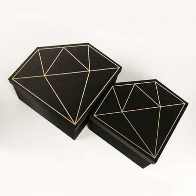 China FSC Custom Printed Diamond Flower Box Gold Hot Stamping Diamond Rose Box for sale