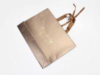 China Bright Gold Iridescent Paper Bags Screen Printing Brown Paper Gift Bags for sale