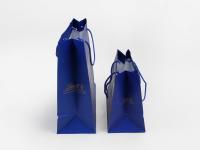 China C1S C2S Glossy Coated Personalized Paper Bags Sea Blue Garment Shopping Paper Bags for sale
