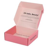 China Gloss Matt Varnishing Pink Mailer Shipping Box Cosmetics Packaging Boxes OEM Logo for sale