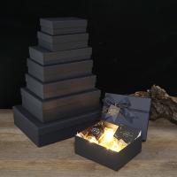 China OEM ODM 1 Color Printing Black Rigid Box Luxury Gift Packaging Box for sale