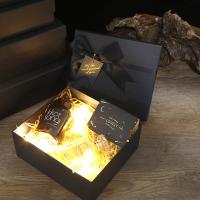 China OEM ODM 1 Color Printing Black Rigid Box Luxury Gift Packaging Box for sale