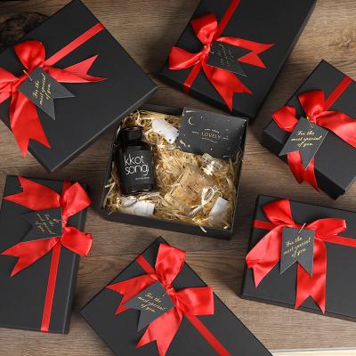 China OEM ODM 1 Color Printing Black Rigid Box Luxury Gift Packaging Box for sale