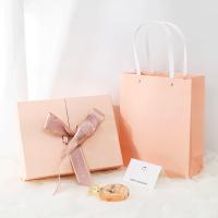 China 4C 6C Full Color Rigid Cardboard Box Pink Cosmetc Gift Box With Ribbon for sale