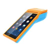 China Handheld Android PDA with Barcode Scanner Fingerprint Reader 58mm Thermal Printer 5000mAh for sale