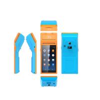 China Handheld Android PDA with Barcode Scanner Fingerprint Reader 58mm Thermal Printer 5000mAh for sale