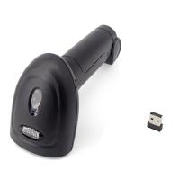 China Compact Black Wireless Laser Barcode Scanner with Auto Sense and 32 Bit Colour Depth for sale