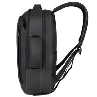 China Black BSCI Business Travel Backpack Laptop Teenager Mens Backpack With USB Charger 180 Degree Opening for sale